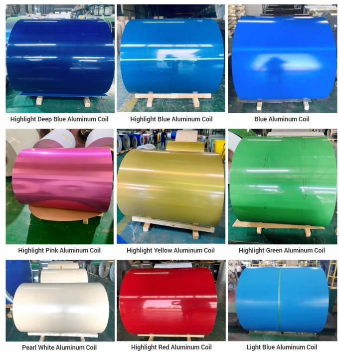 PVDF Coated Aluminum Coils - White, Blue, Green Colors