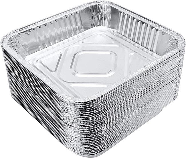 110ml Square Disposable Aluminum Foil Container Silver Food Container